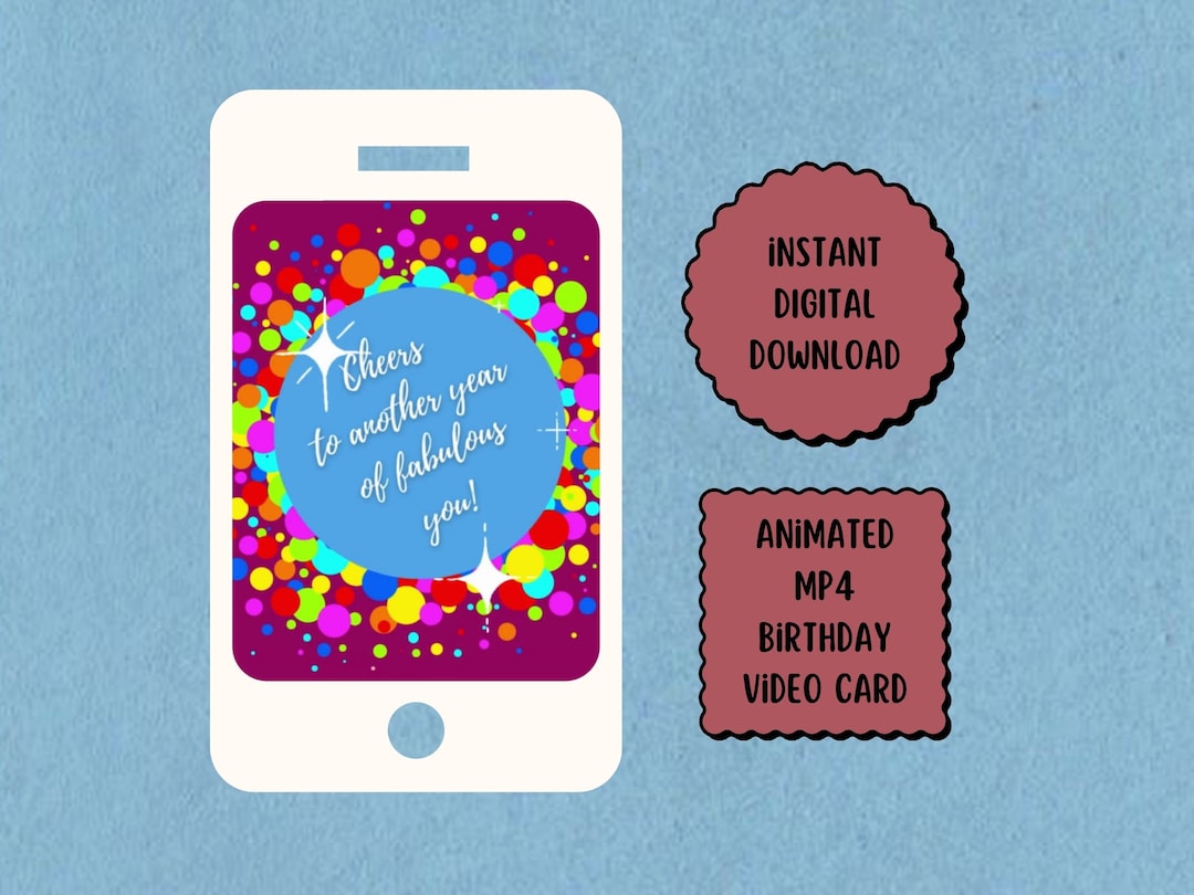 Happy Birthday Polka Dots Animated Ecard Instant Digital Download Video ...