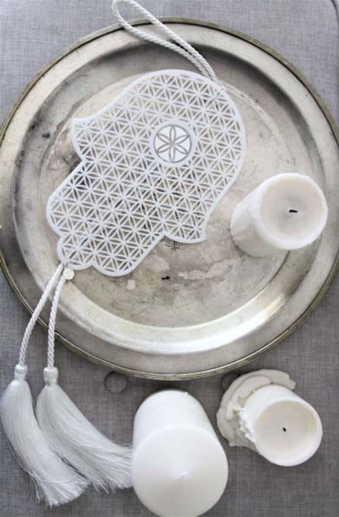 Hamsa Home Blessing, Hand of Fatima, Flower of Life Wall Decor - Etsy