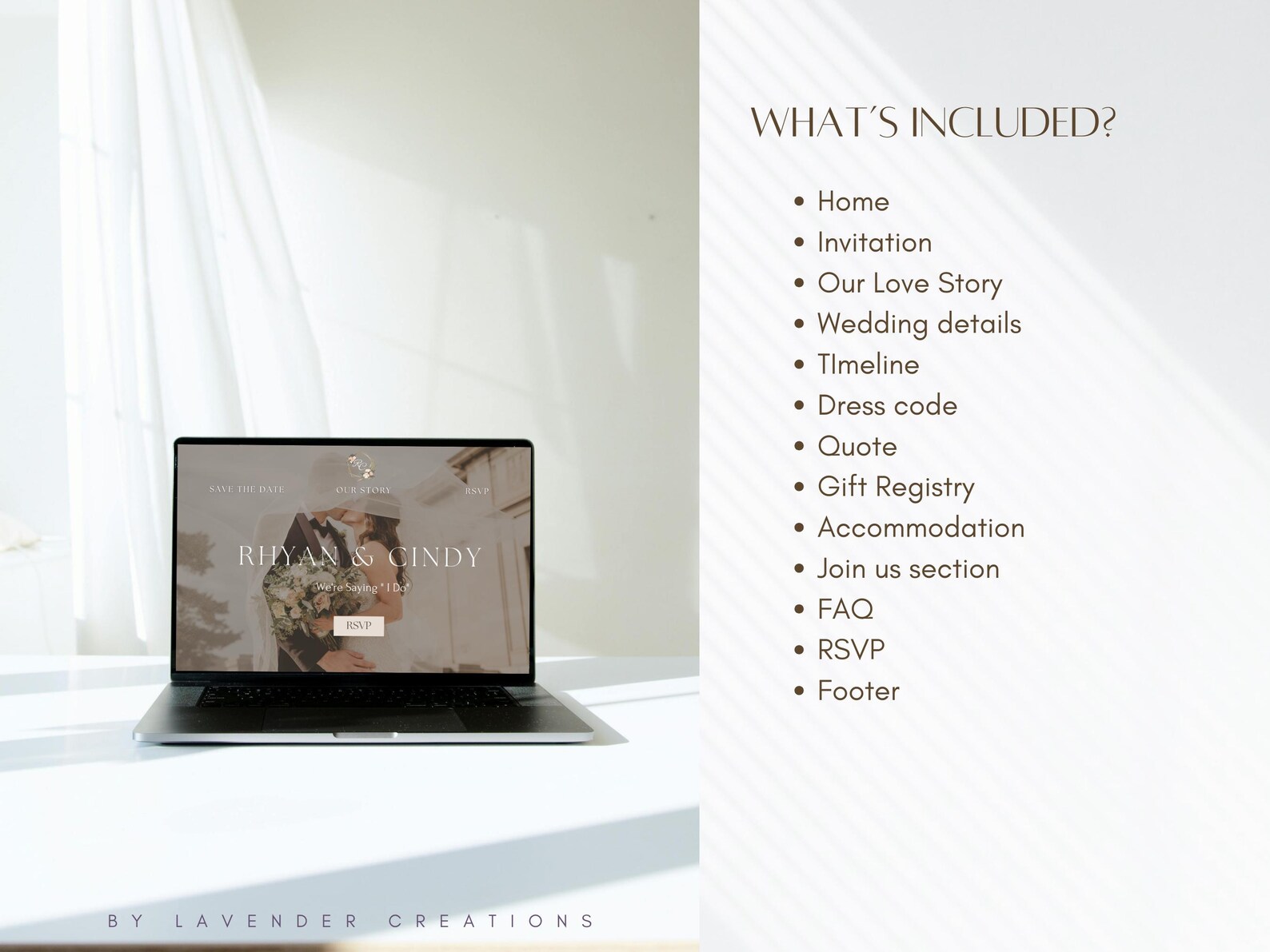 Wedding Website Template, Wedding Invitation, Canva Website, Website ...