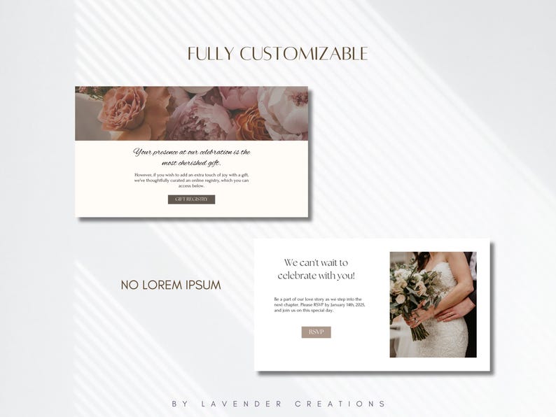 Wedding Website Template, Wedding Invitation, Canva Website, Website ...