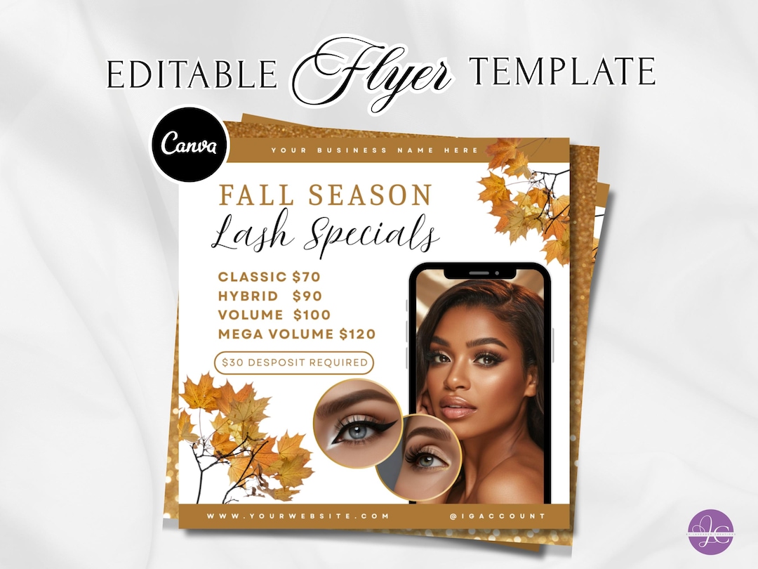 Fall Season Booking Flyer Hair MUA Lashes Nails Braids Flyer ...