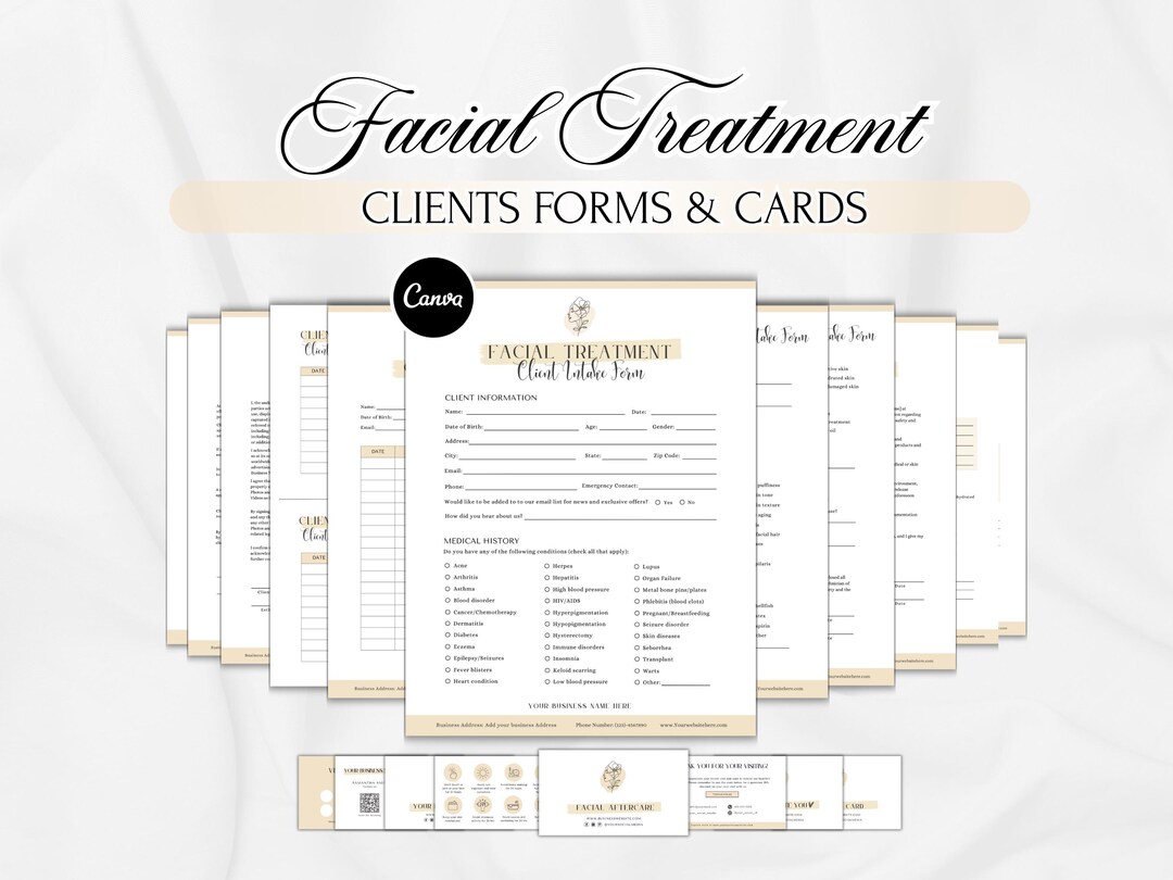 Editable Esthetician Forms Bundle Facial Consultation Consent and ...