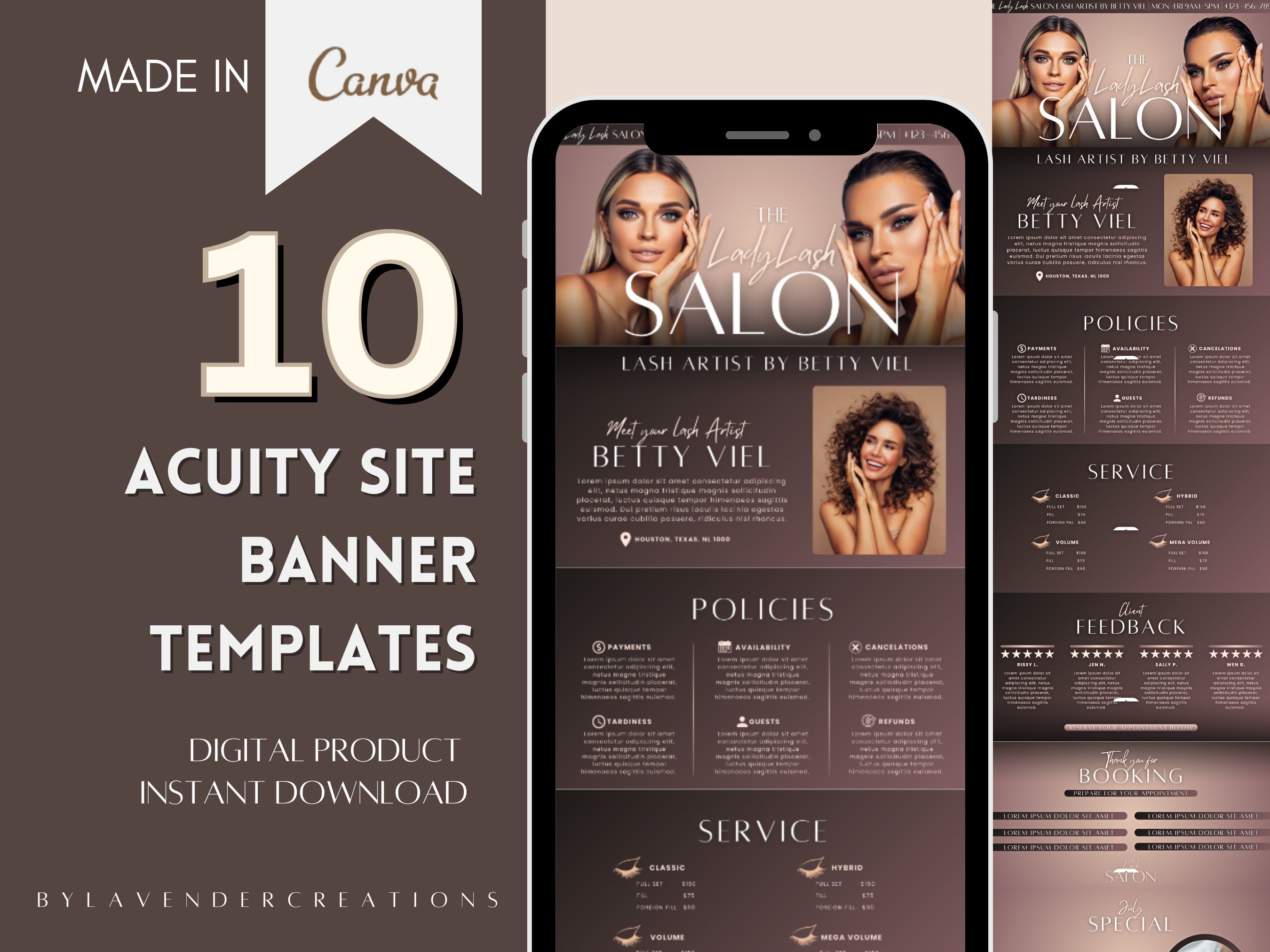 Acuity Template, Lash Acuity Canva Template, Acuity Scheduling Template ...