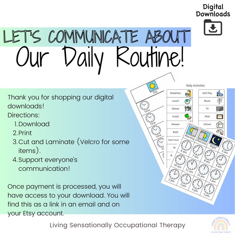 Visual Communication Aid Daily Routine - Etsy