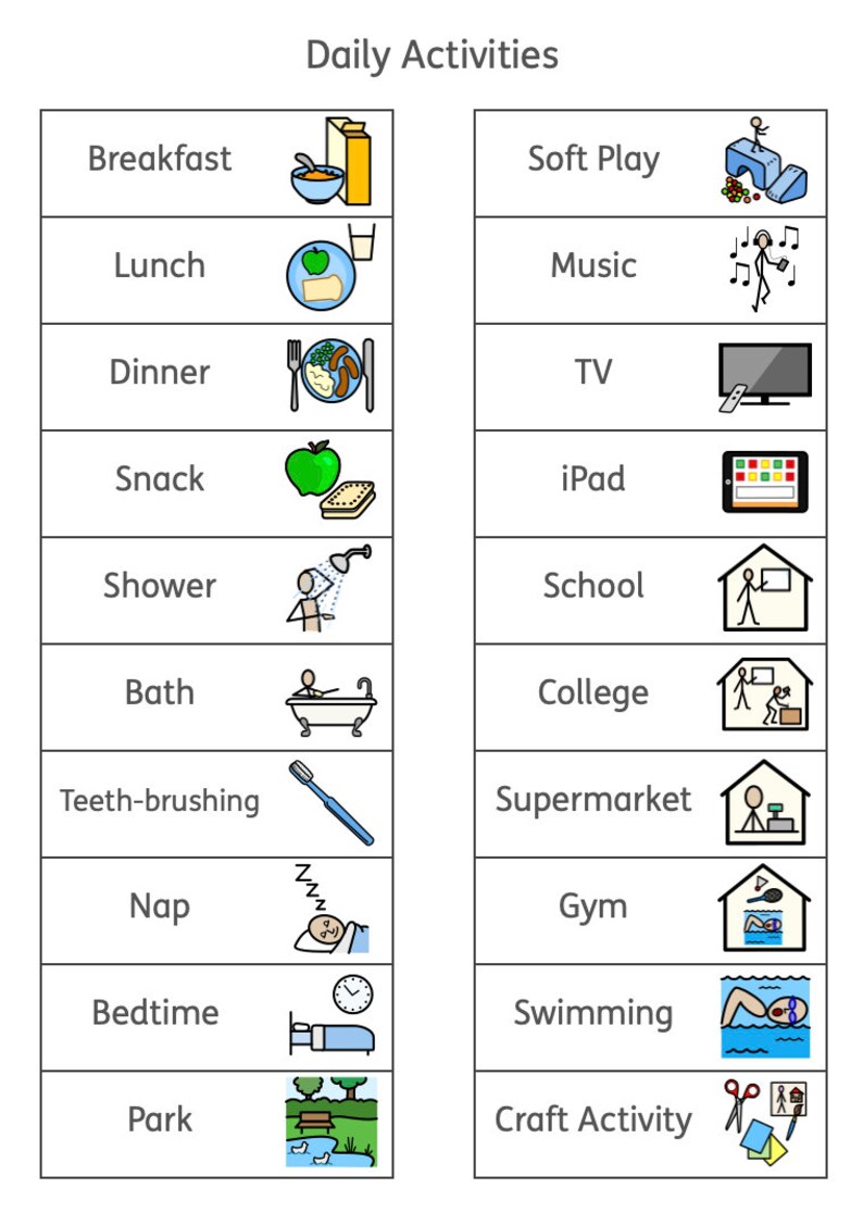 Visual Communication Aid Daily Routine - Etsy