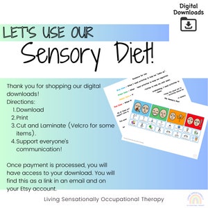 Sensory Diet - Visual Communication Aid - Etsy