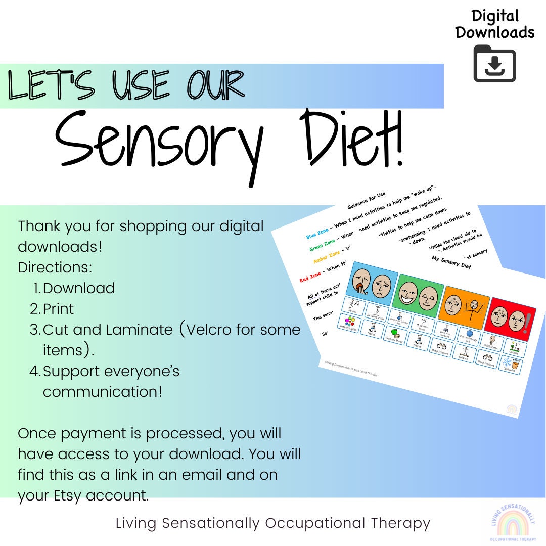 Sensory Diet - Visual Communication Aid - Etsy