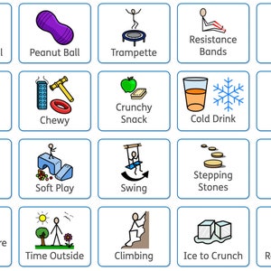 Sensory Diet (adaptable) - Visual Communication Aid - Etsy