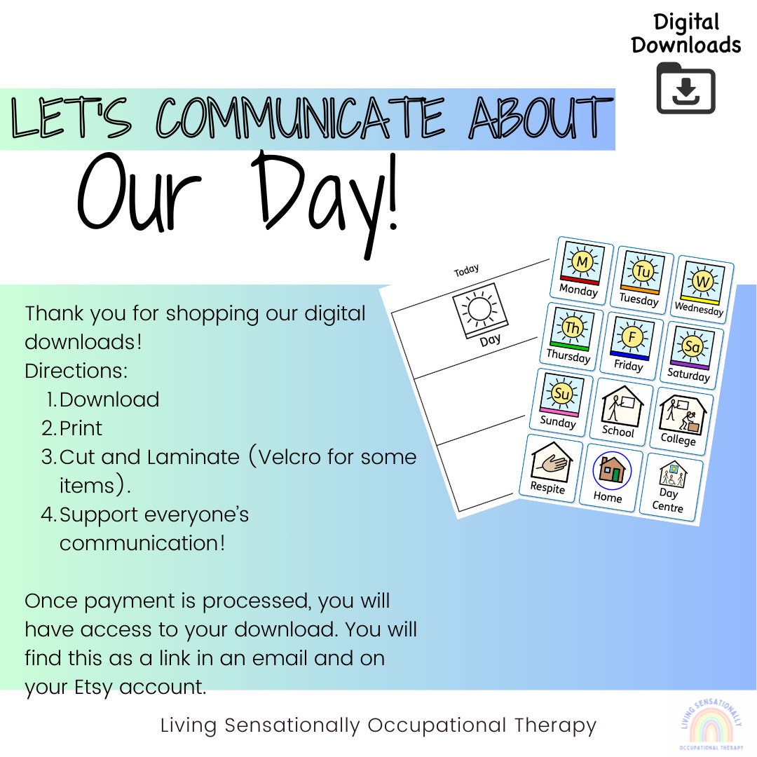 Visual Communication Aid - Day Timetable - Etsy