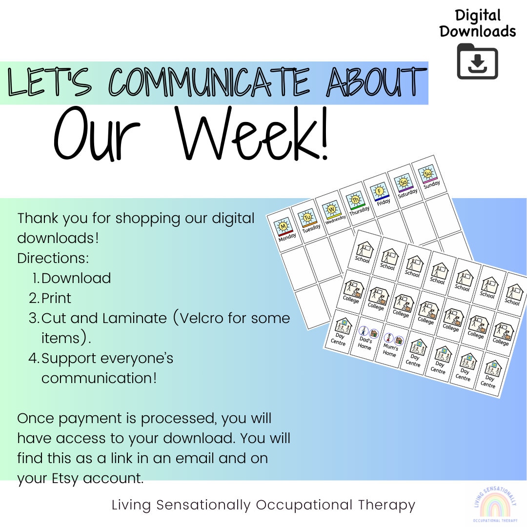 Visual Communication Aid - Week Timetable - Etsy