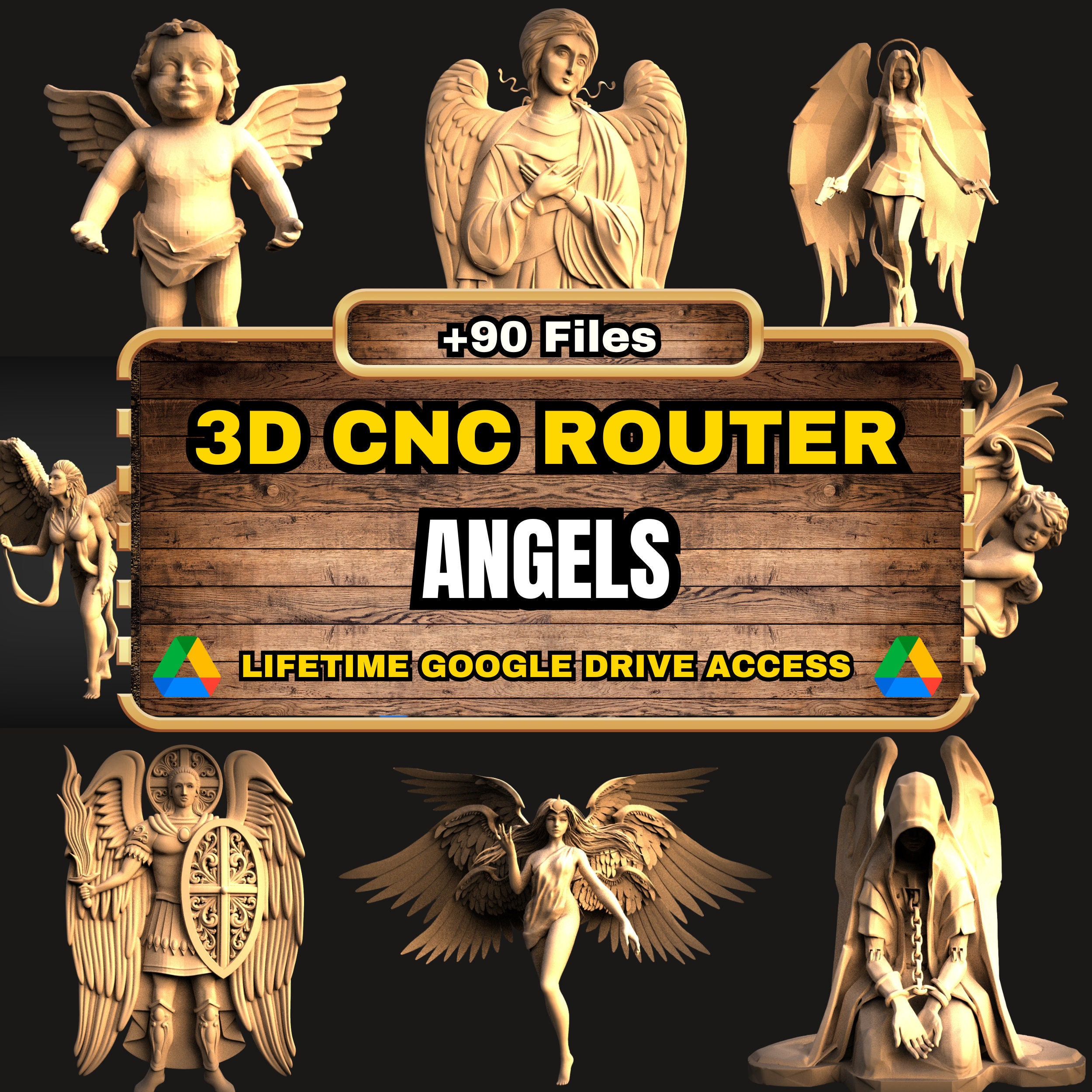 Angels 3D CNC Router STL Pack: +90 STL Files of Heavenly Creatures Models for 3D Cnc Router ...
