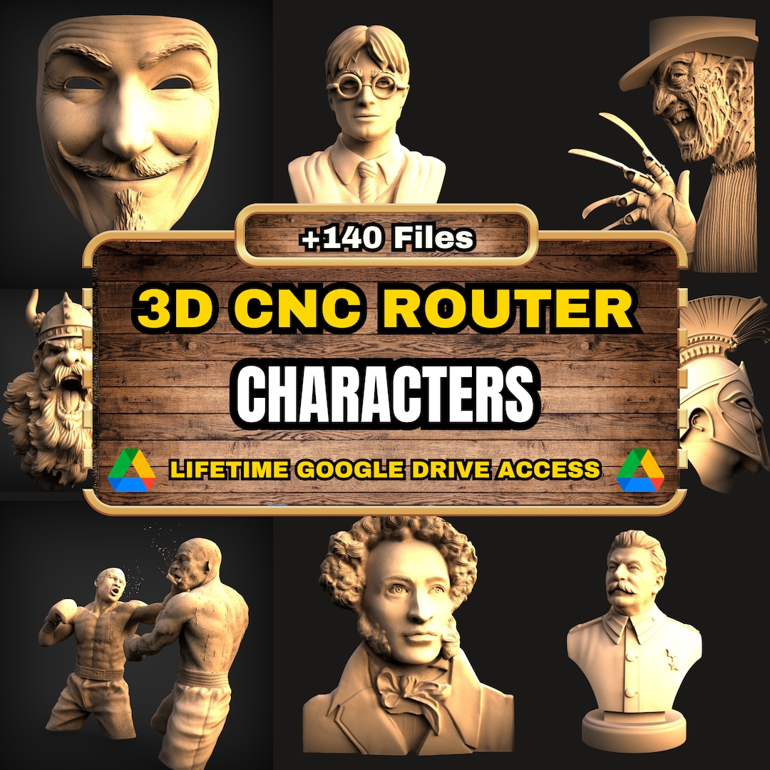 Characters 3D CNC Router STL Pack: 140 STL Files of Iconic Characters ...