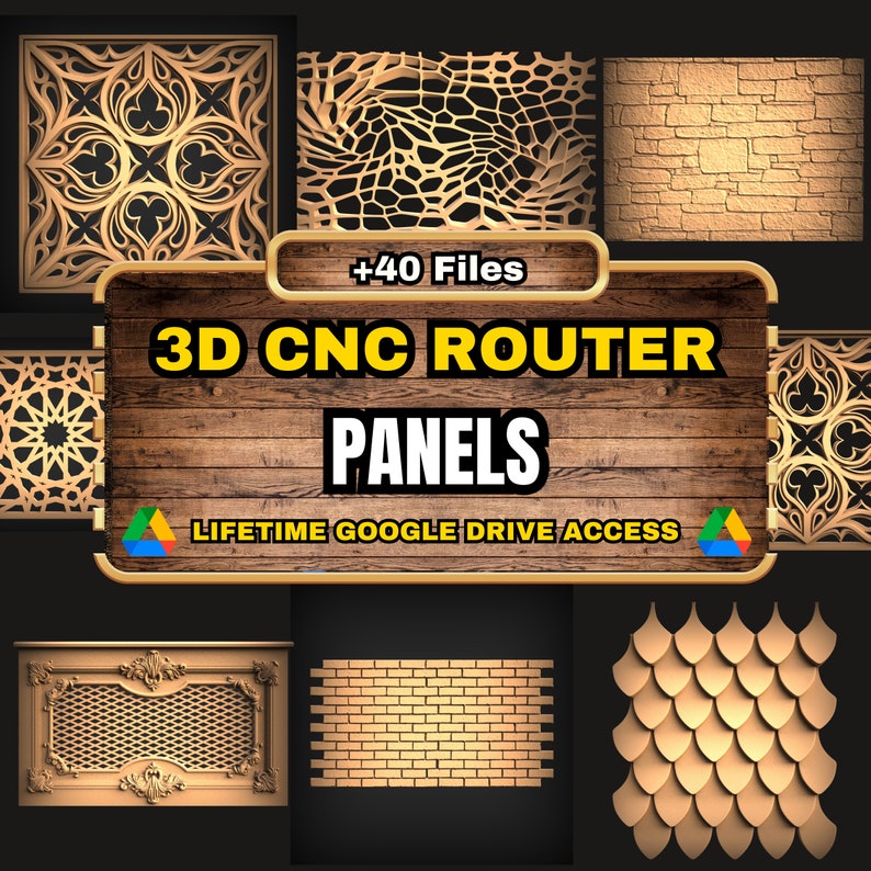 Panels 3D CNC Router STL Pack: +40 STL Files of Decorative Panels for ...