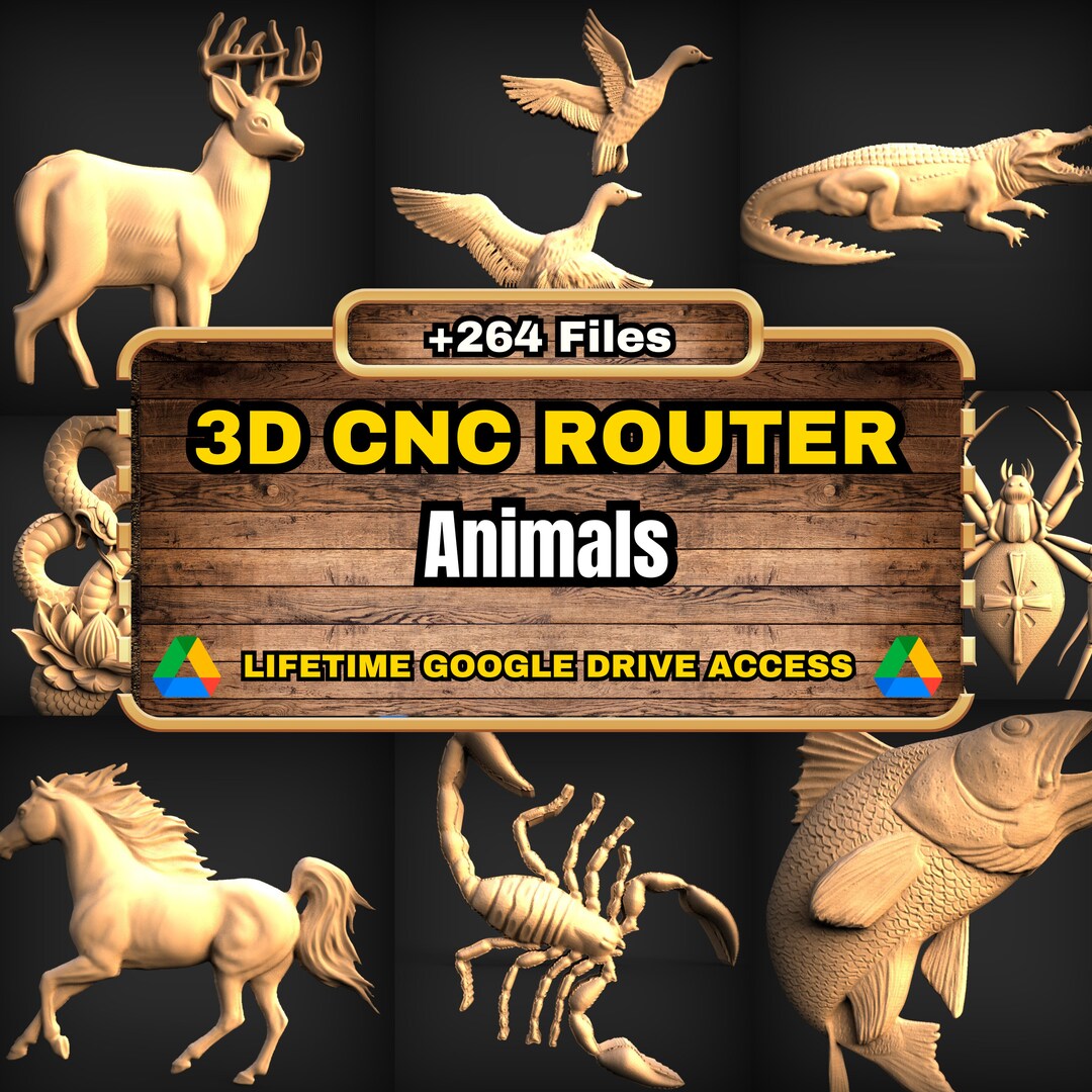 Animals 3D CNC Router STL Pack: +264 STL Files of Animals and Fishes ...