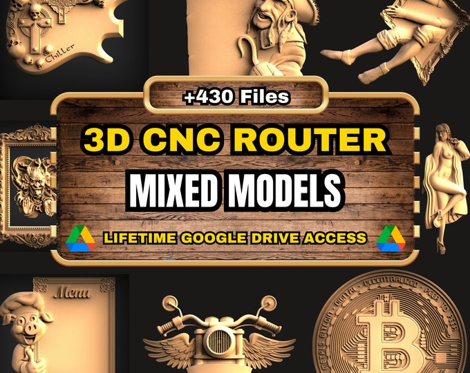 Mixed 3D CNC Router STL Pack: +430 STL Files of Mixed and Random Models ...