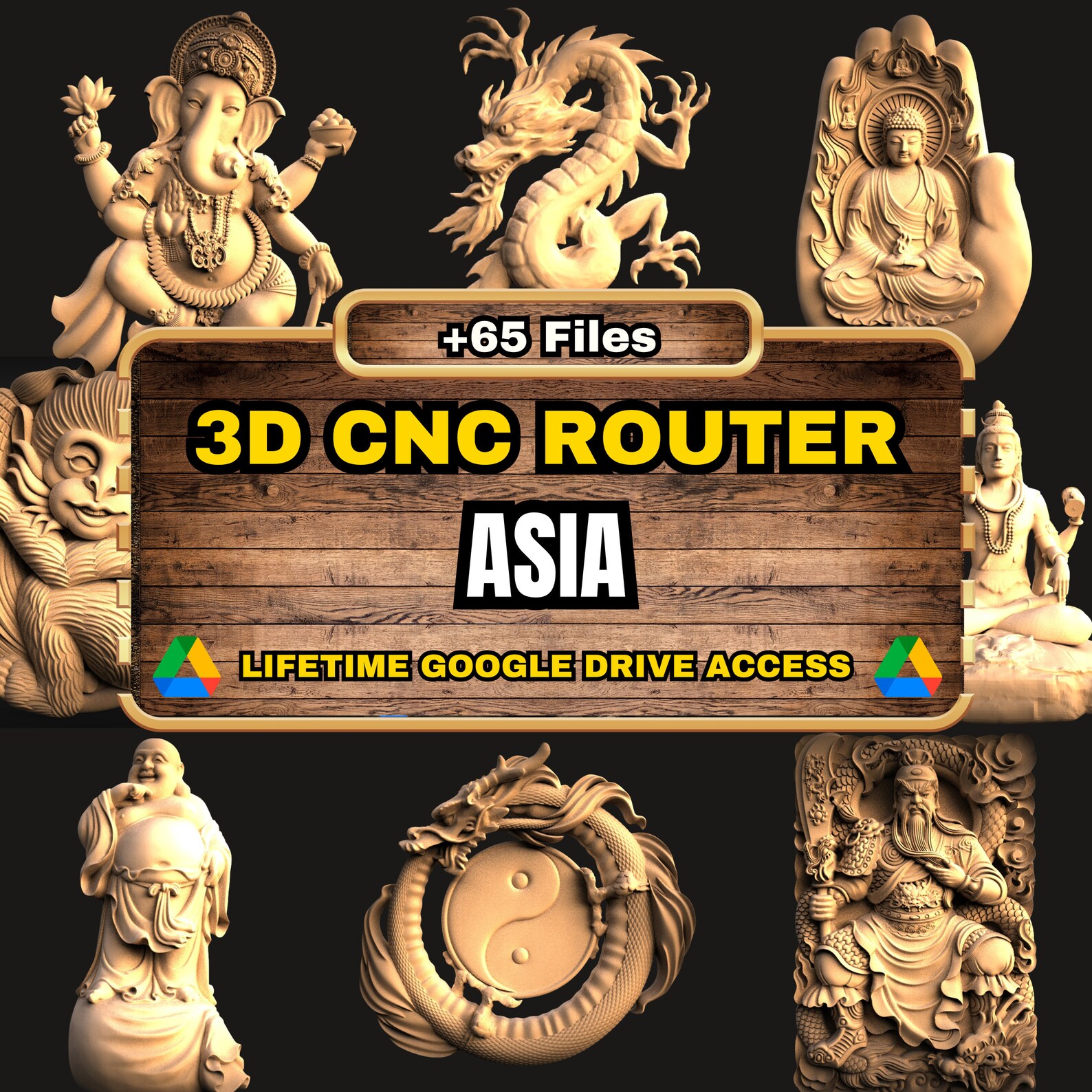 Asia 3D CNC Router STL Pack: 67 STL Files of Asian Culture and Symbols ...