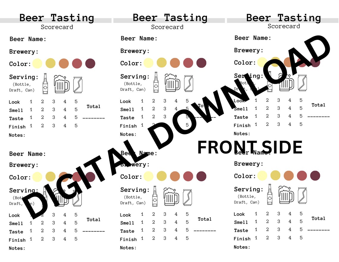 Beer Tasting Printable Party Game - Everything You Need to Host a DIY ...