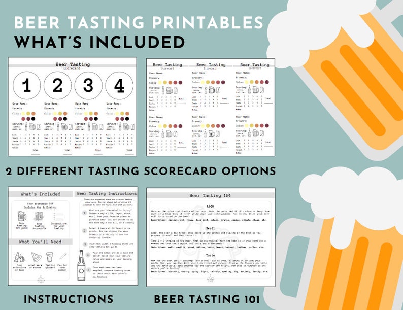 Beer Tasting Party Game – DIY Scorecards & Guide (digital Download) - Etsy