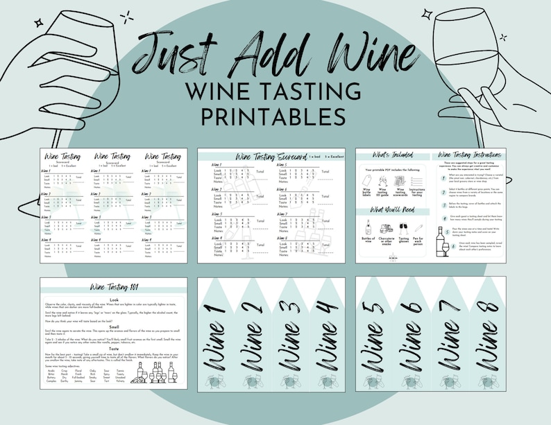 Printable Blind Wine Tasting Party Game - Host Your Own DIY Wine ...