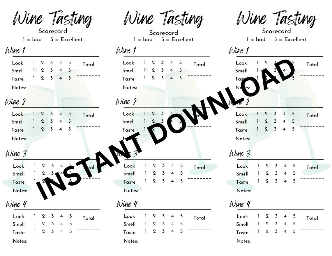 Printable Blind Wine Tasting Party Game - Host Your Own DIY Wine ...
