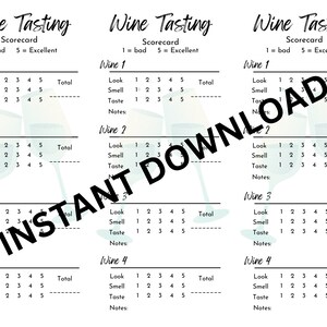 Blind Wine Tasting Party Game – DIY Scorecards & Bottle Labels (digital ...