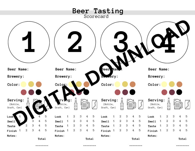 Beer Tasting Printable Party Game - Everything You Need to Host a DIY ...
