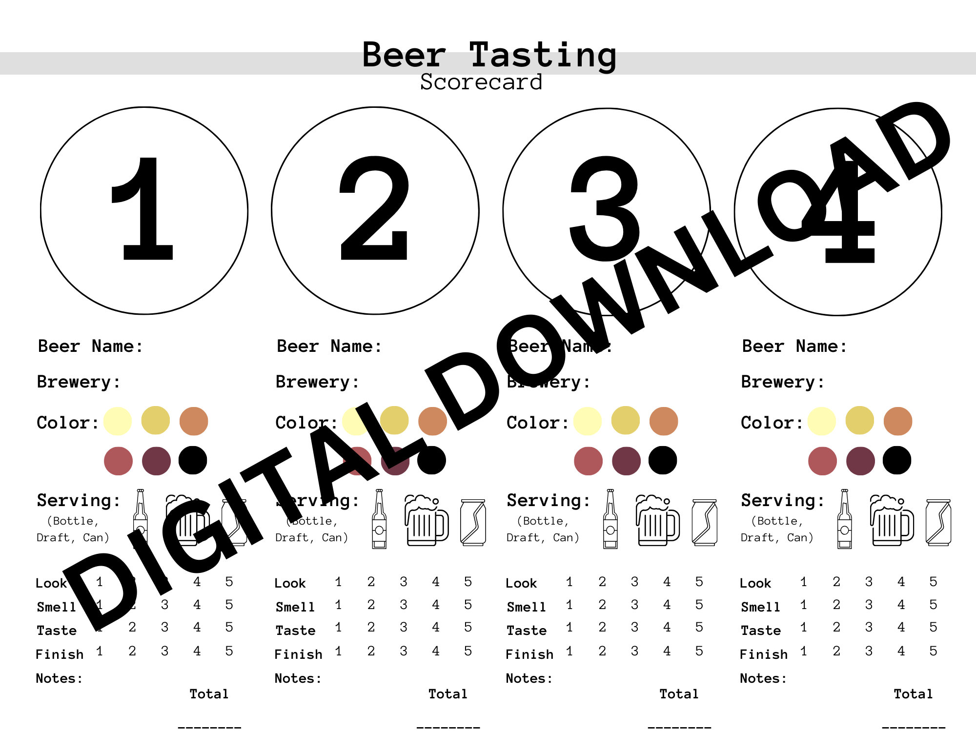 Beer Tasting Party Game – DIY Scorecards & Guide (digital Download) - Etsy