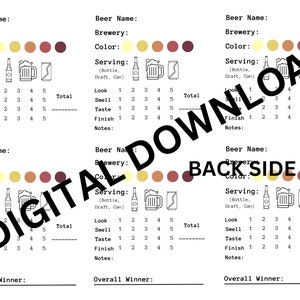 Beer Tasting Party Game – DIY Scorecards & Guide (digital Download) - Etsy