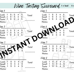 Printable Blind Wine Tasting Party Game - Host Your Own DIY Wine ...