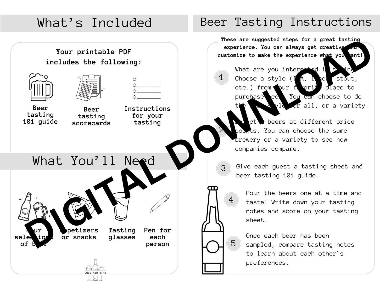 Beer Tasting Printable Party Game - Everything You Need to Host a DIY ...