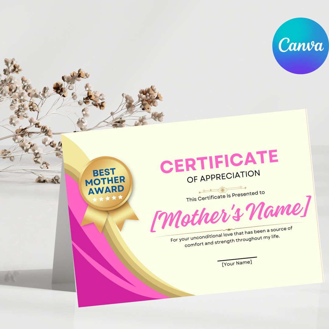 Best Mom Award, Mother Appreciation Card, Mothers Day Card, Love for My ...