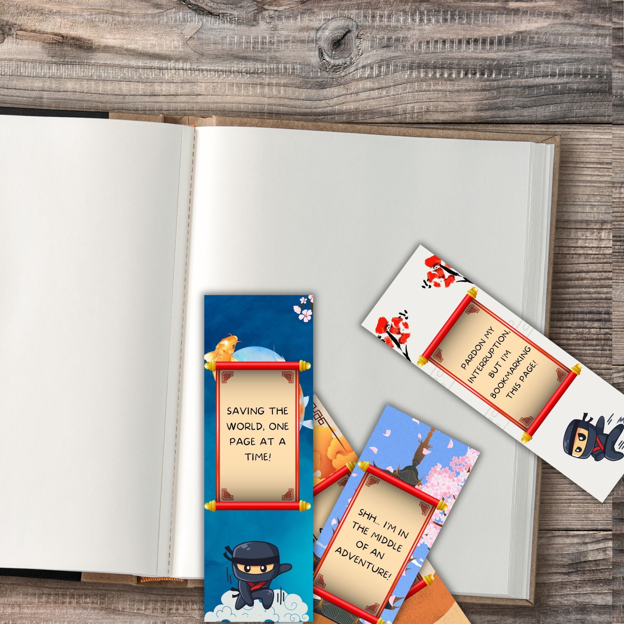 Cute Printable Bookmarks for Kids , Digital Bookmarks , Ninja Assassin ...