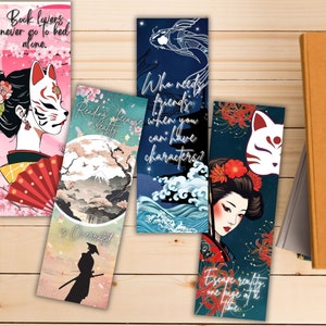 Cool Japan Style Printable Bookmarks , Aesthetic Japanese Themed ...