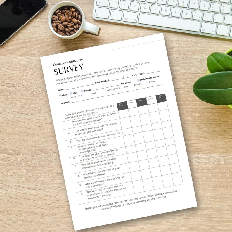 Comprehensive Customer Satisfaction Survey: Product, Innovation ...