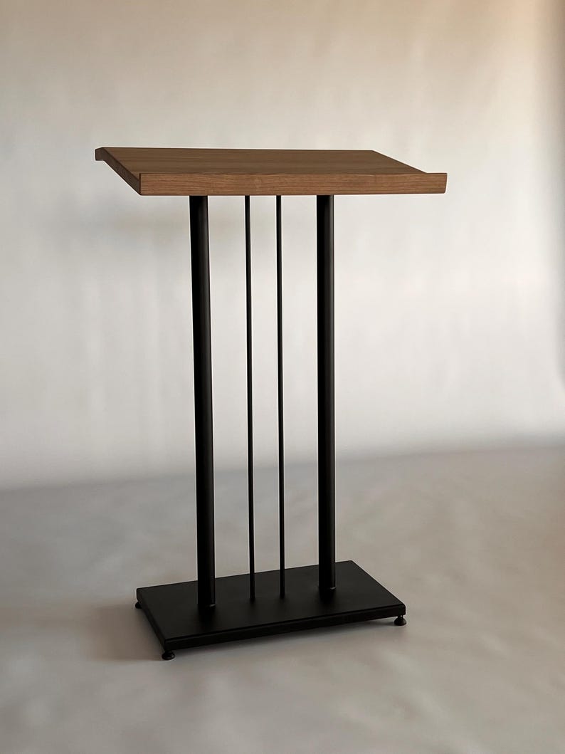 Modern Ash Wood Lectern – Metal Podium Stand for Presentations - Etsy