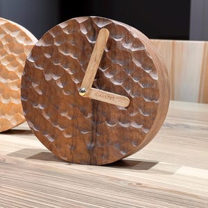Wooden Small Desk Clocks With A Textured Surface Gift for Birthday Room ...
