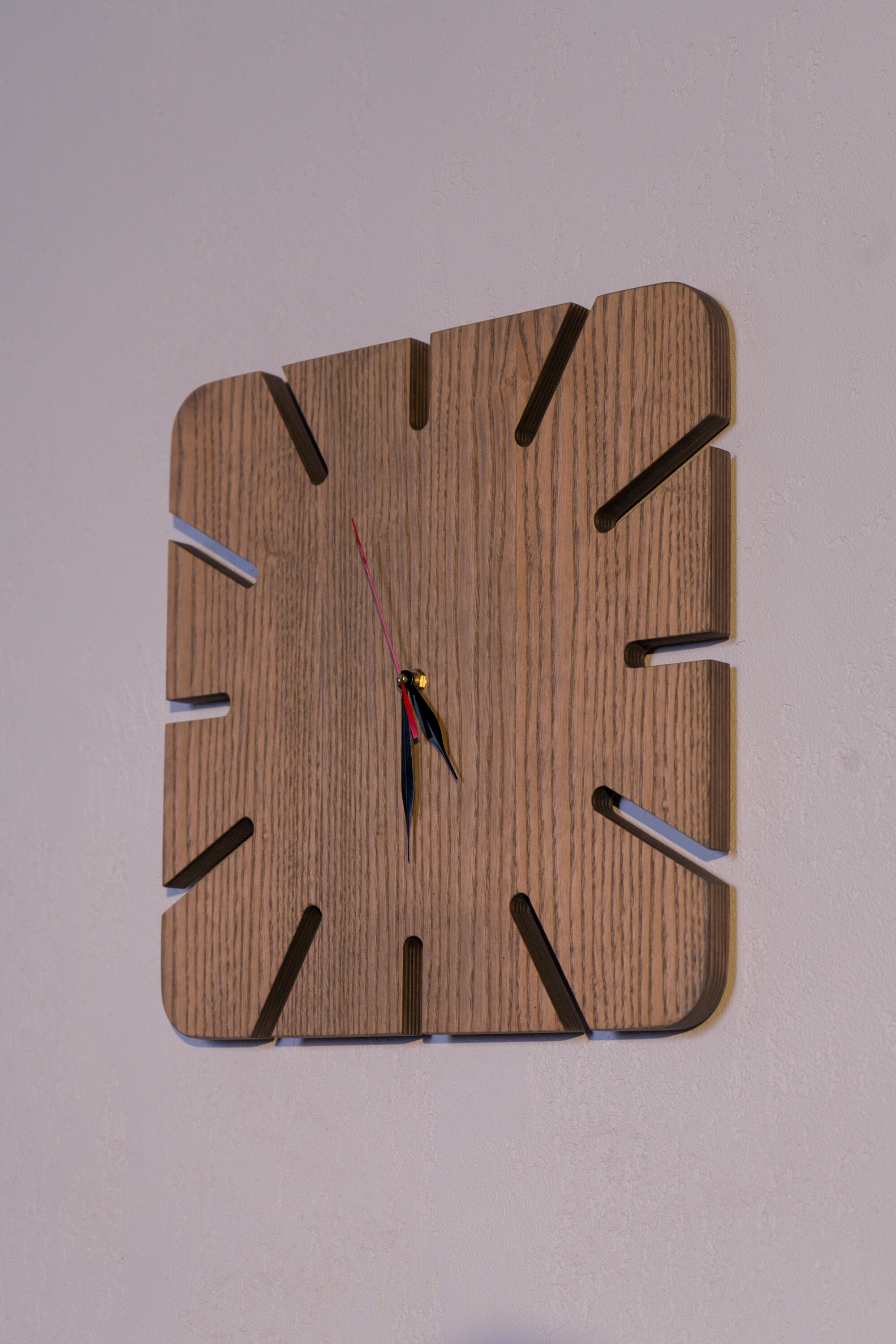Wooden Clock - Handcrafted Square Analog Clock With Hands Minimalist ...