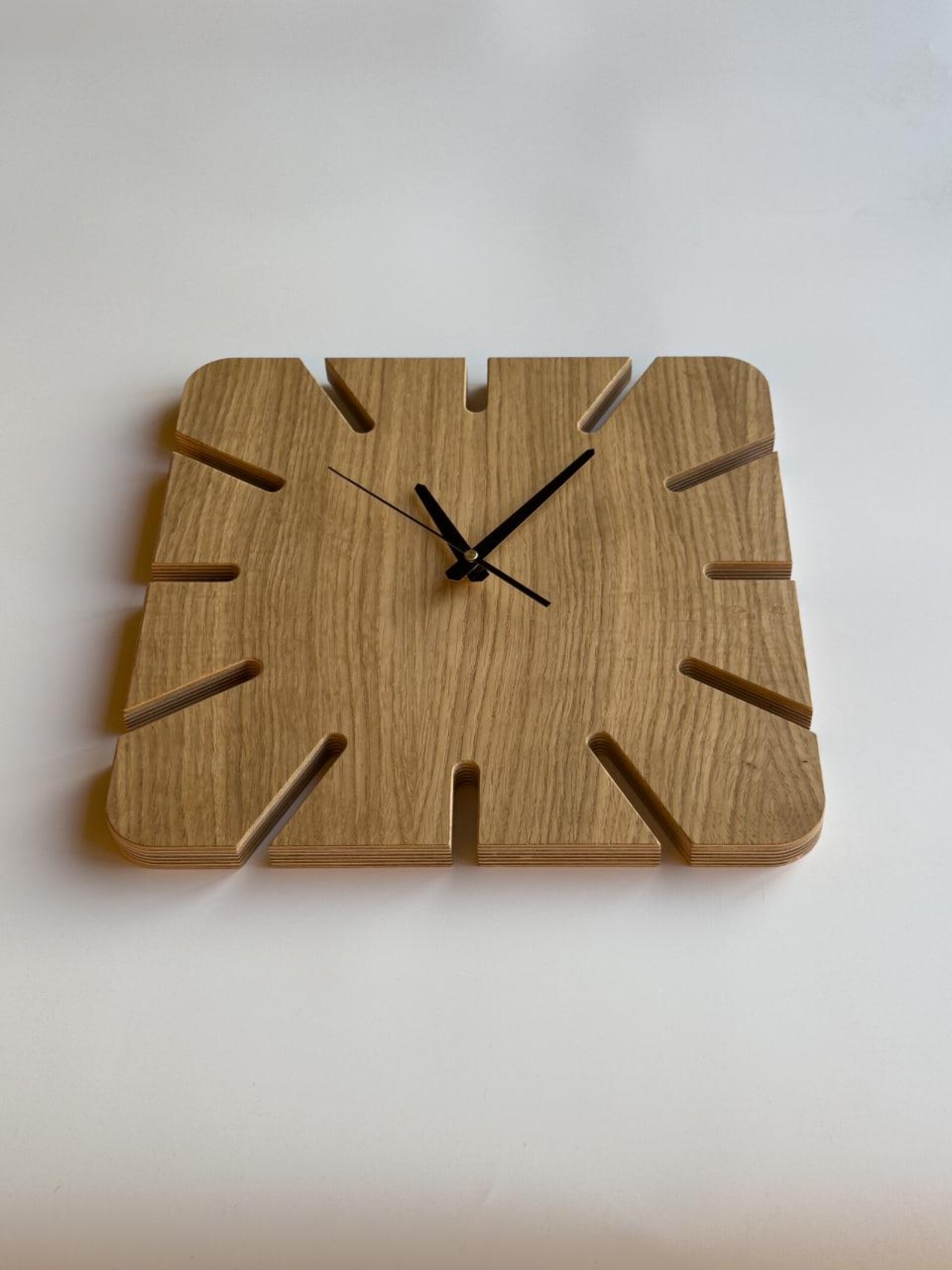 Wooden Clock - Handcrafted Square Analog Clock With Hands Minimalist ...