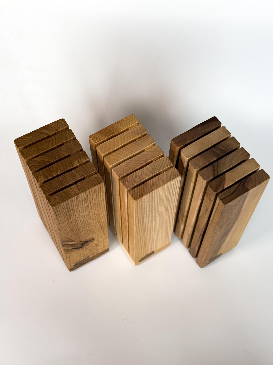 Oak Wood Magnetic Knife Block - Modern Kitchen Storage for 5 Knives - Etsy
