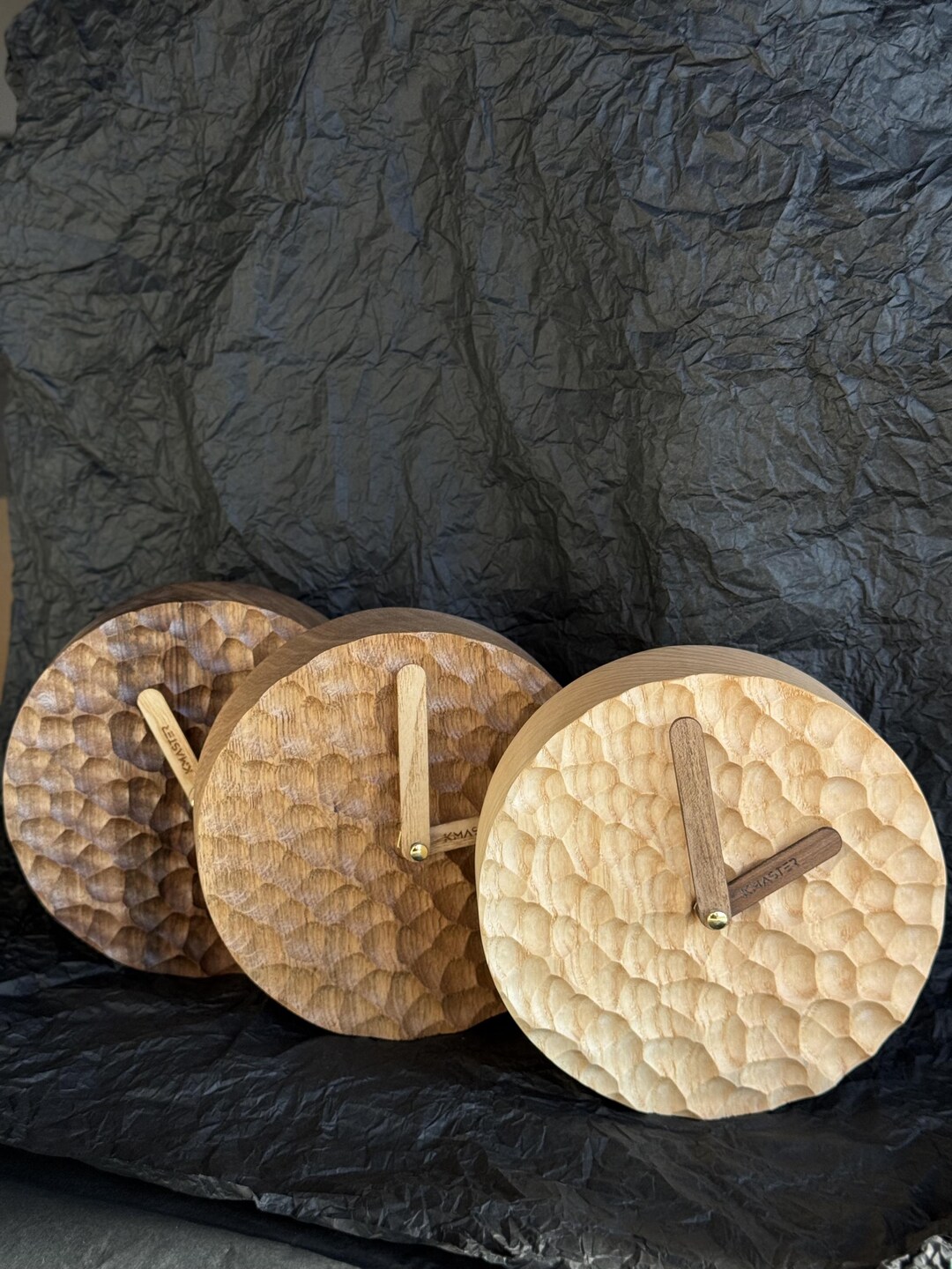 Wooden Small Desk Clocks With A Textured Surface Gift for Birthday Room ...