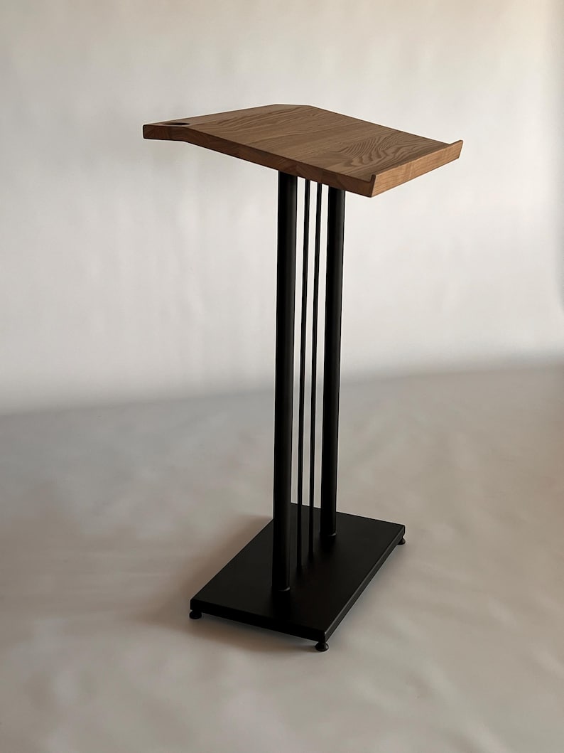 Modern Ash Wood Lectern – Metal Podium Stand for Presentations - Etsy
