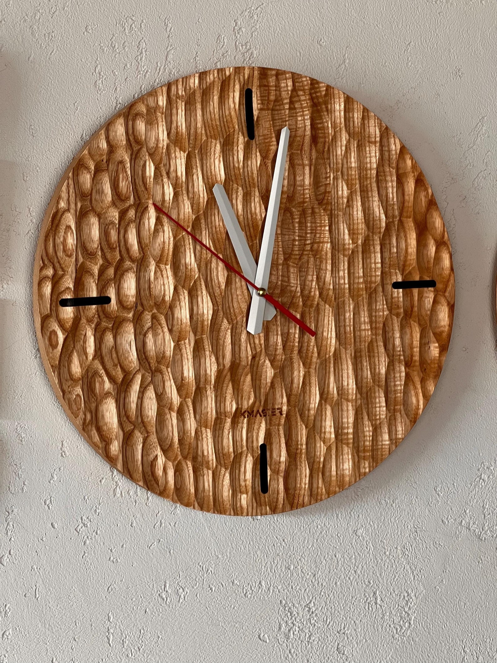 Big Textured L Handcrafted Square Analog Clock With Hands - Minimalist ...