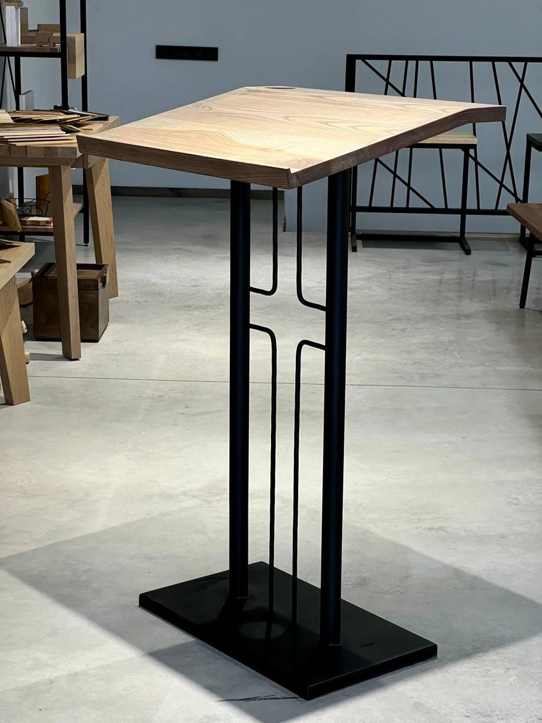 Christian Lectern With Handcrafted Wood and Metal Design for Church ...