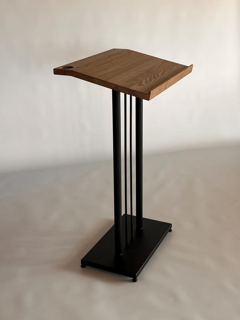 Modern Ash Wood Lectern – Metal Podium Stand for Presentations - Etsy