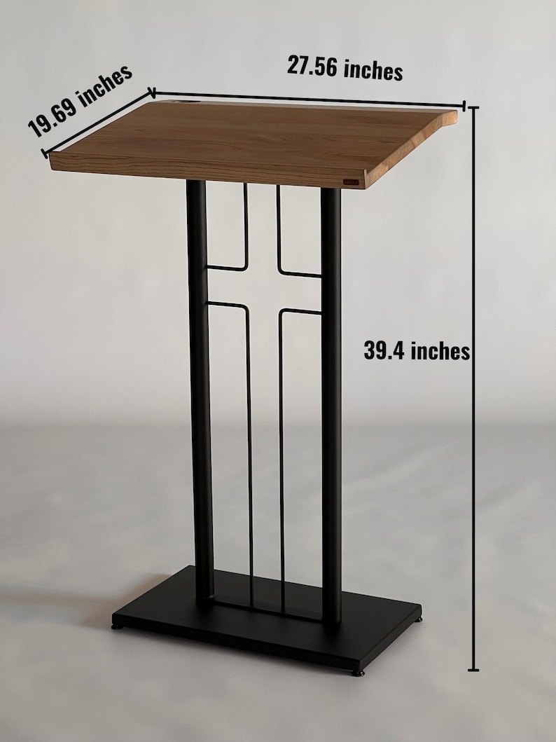 Christian Wooden Pulpit Lectern With Microphone Slot Elegant Church ...