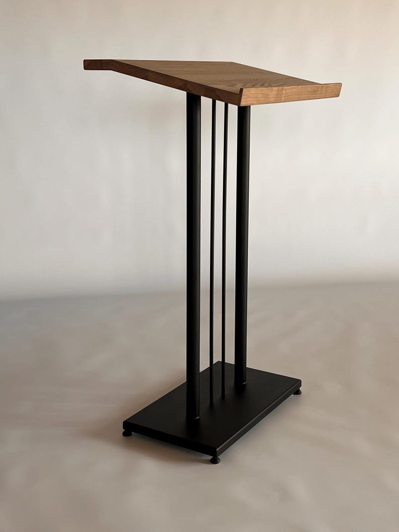 Modern Ash Wood Lectern – Metal Podium Stand for Presentations - Etsy