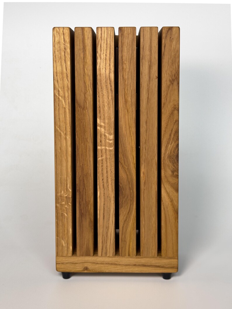 Magnetic Wooden Knife Block, Oak Ash Walnut Knife Holder, Kitchen Knife ...