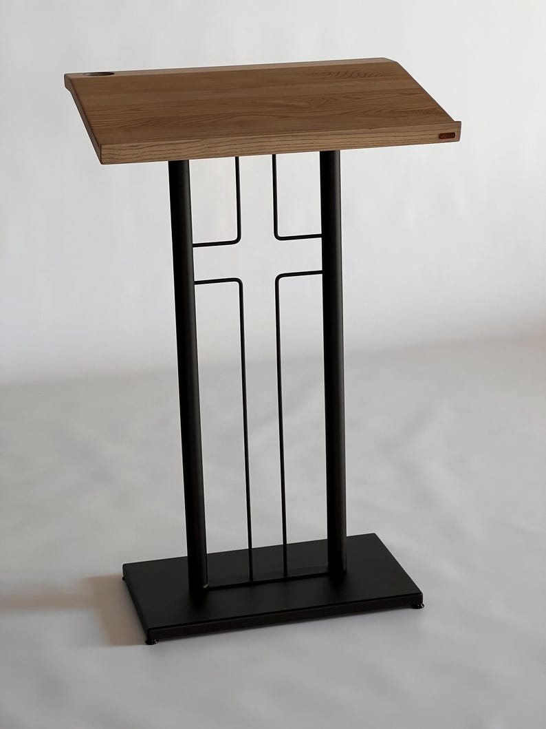 Church Lectern With Metal Base, Ash Wood Pulpit Stand, Wooden Podium ...