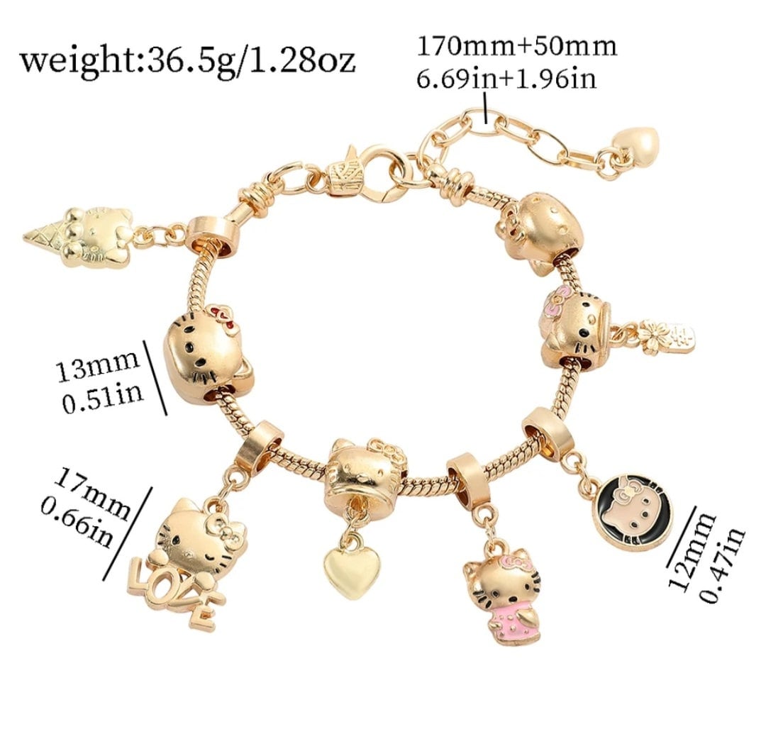 Charm Bracelet Hello Kitty - Etsy