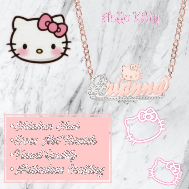 Hello Kitty Personalized Name Necklace - Etsy
